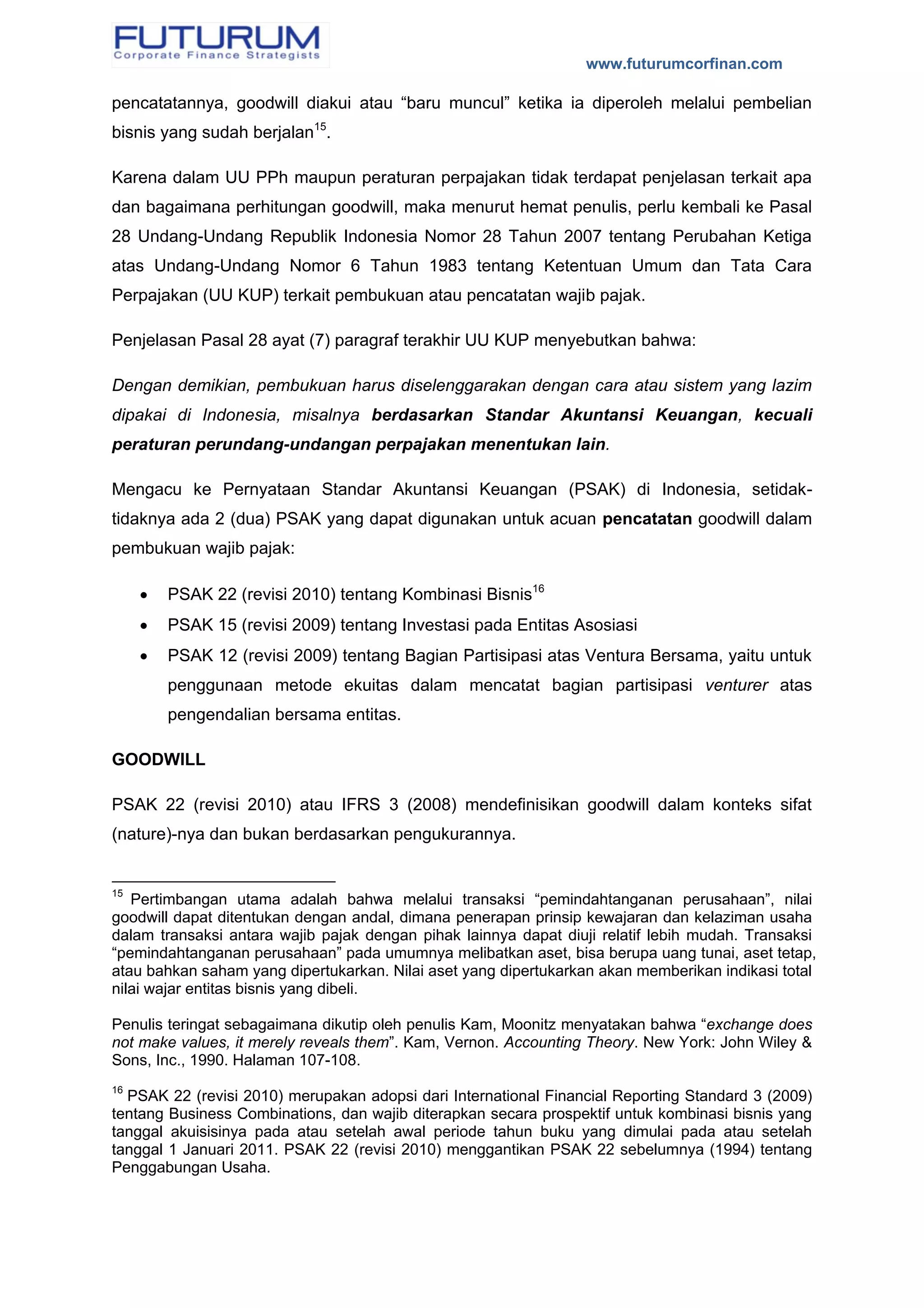 Psak 22 (revisi 2010) - bab 3 goodwill | PDF