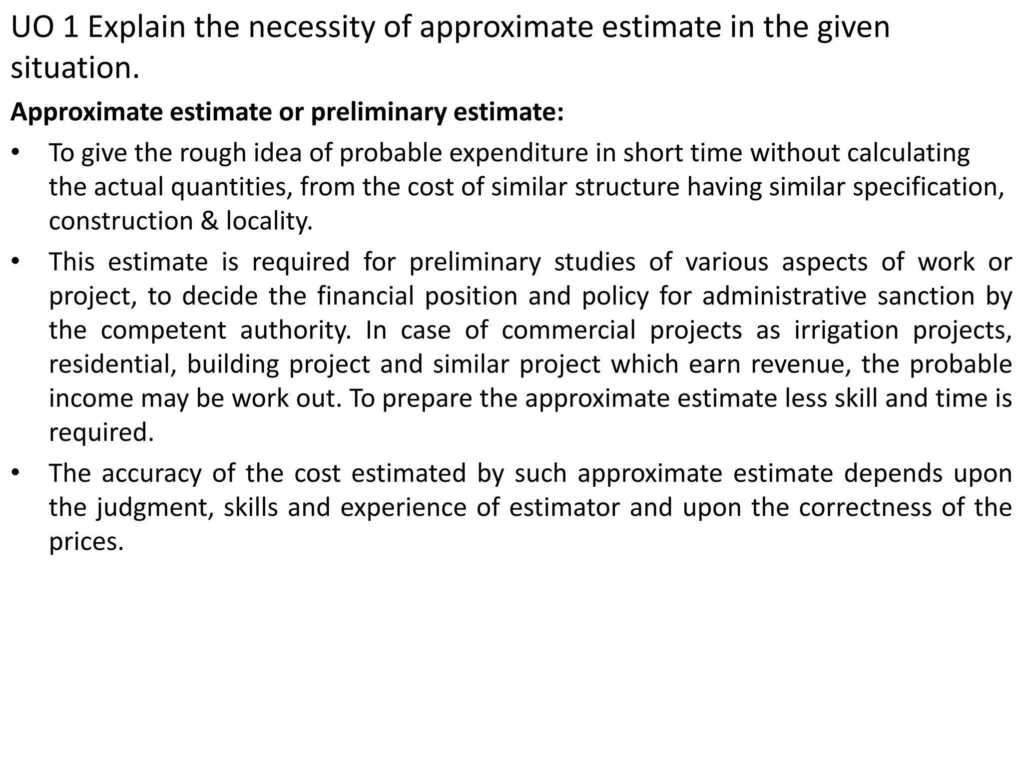 Approximate estimate | PPTX
