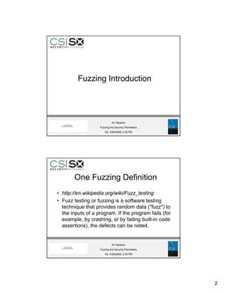 Fuzzing the Security Perimeters | PDF