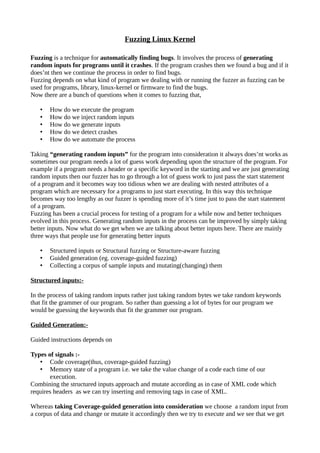 Fuzzing Linux Kernel | PDF