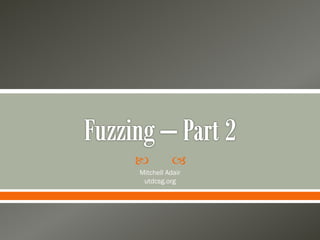 Fuzzing - Part 2 | PPT