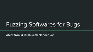 Fuzzing softwares for bugs - OWASP Seasides | PPT | Free Download