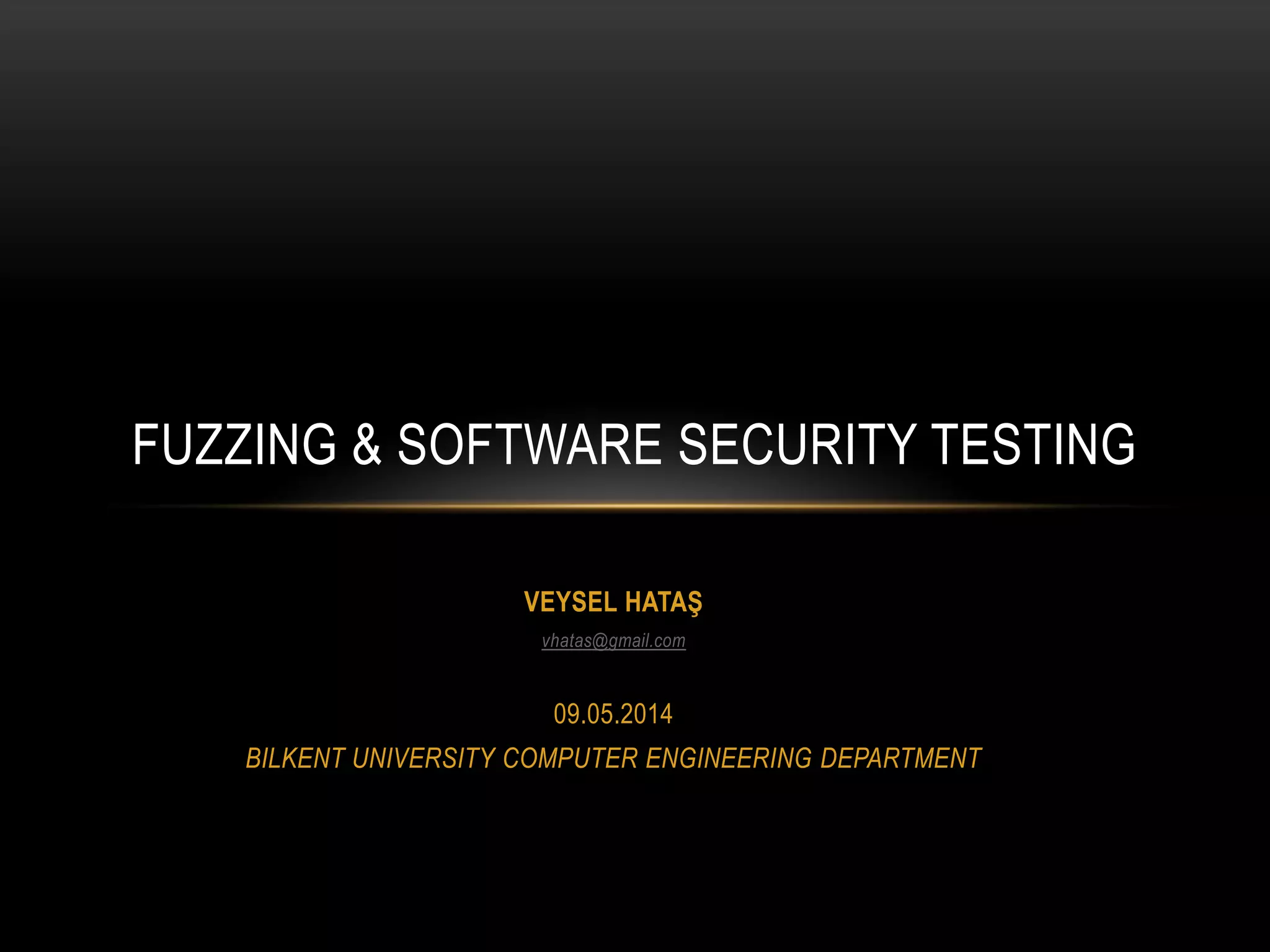 FUZZING & SOFTWARE SECURITY TESTING | PDF