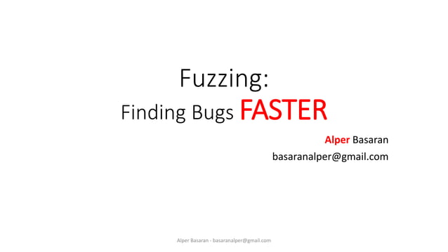 Finding Bugs FASTER with Fuzzing | PPT