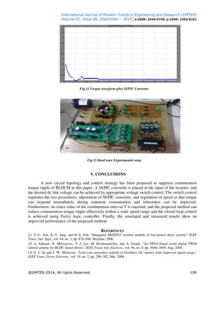Fuzzy logic Control & Minimizing Commutation Torque Ripple for Brushless DC Motor Based on SEPIC ...