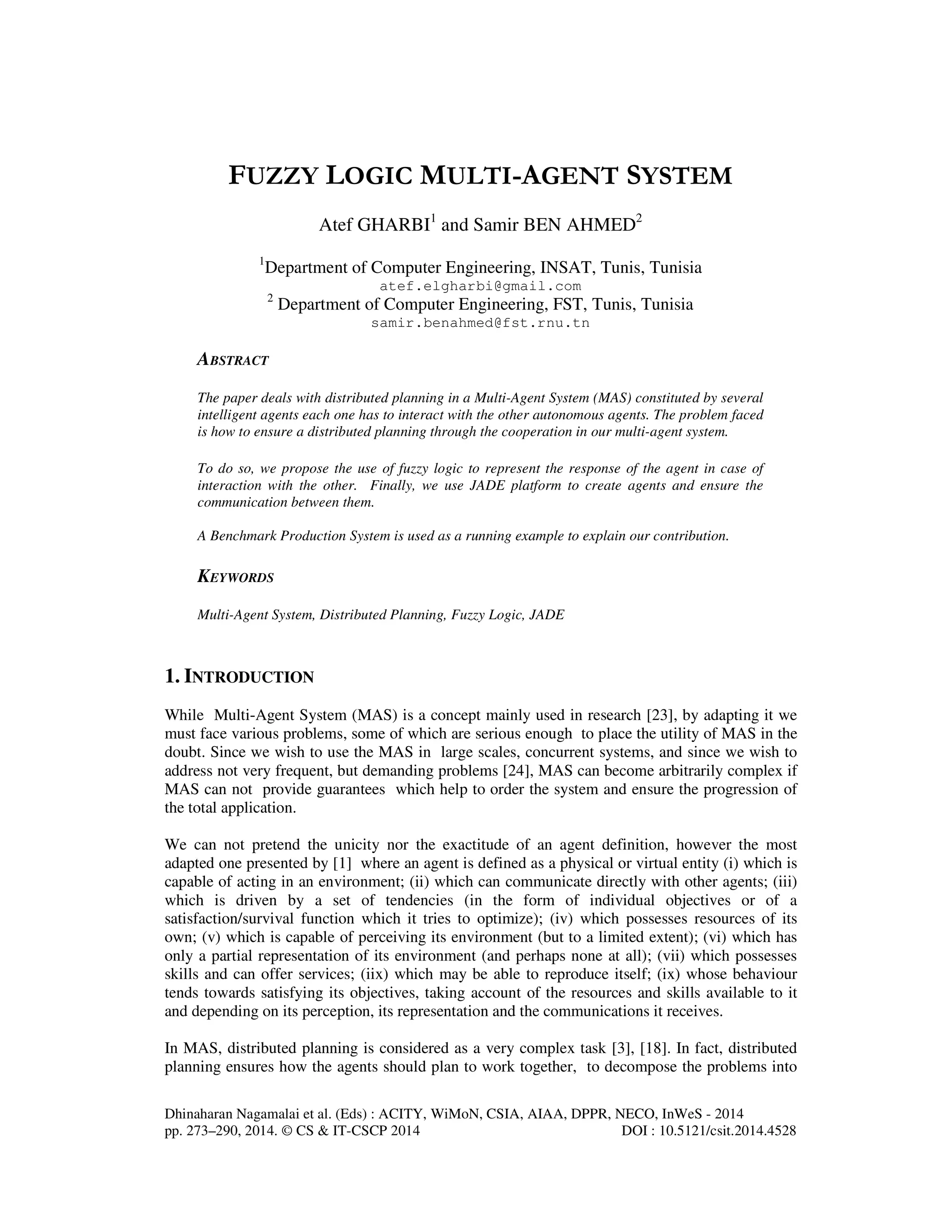 Fuzzy logic multi-agent system | PDF | Artificial Intelligence | Technology & Computing
