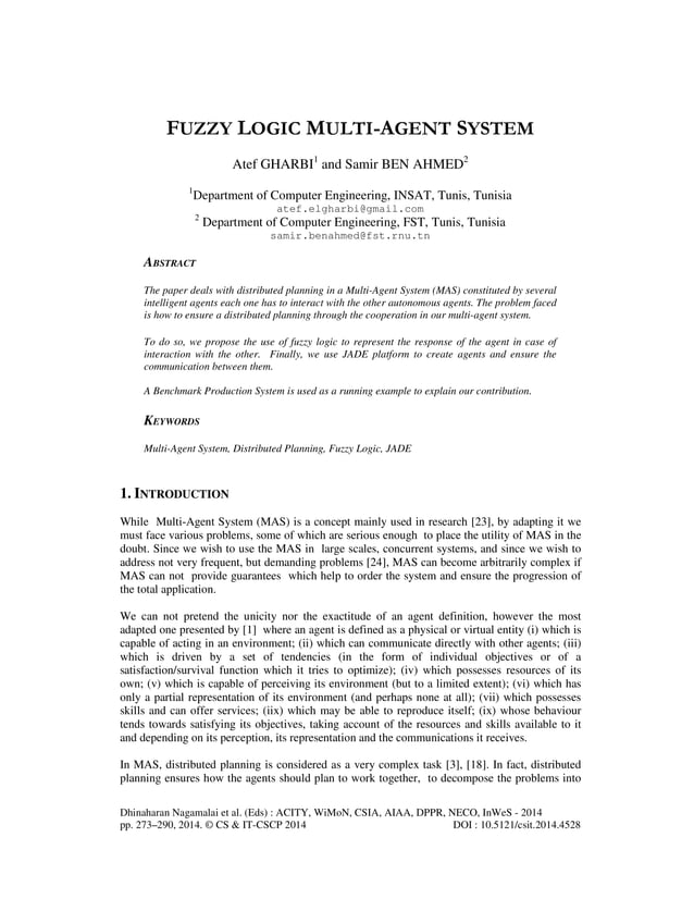 Fuzzy logic multi-agent system | PDF | Artificial Intelligence | Technology & Computing