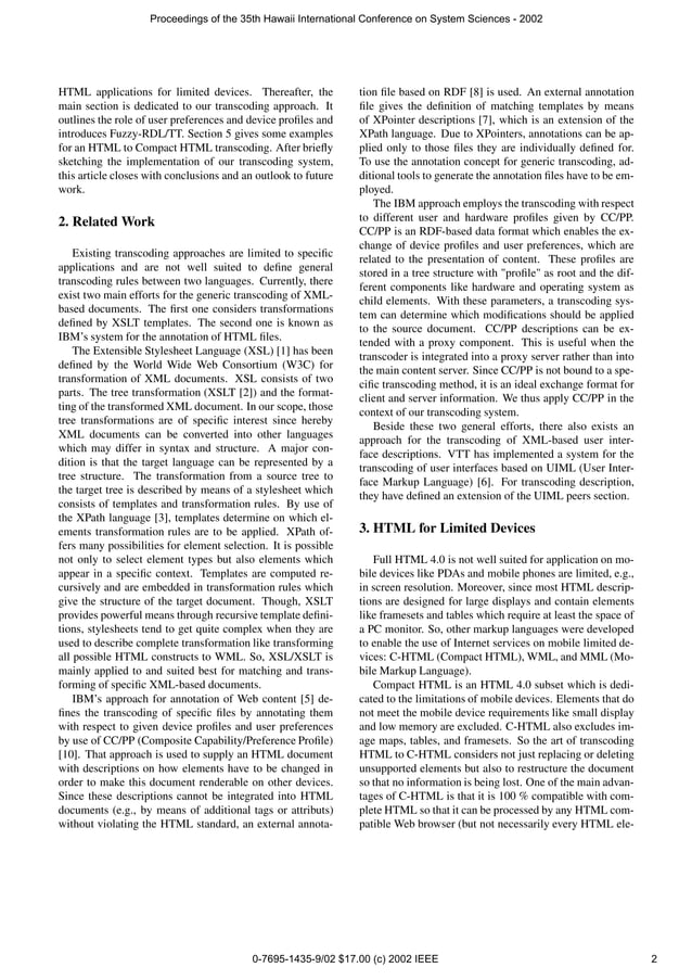 Fuzzy Rules for HTML Transcoding | PDF