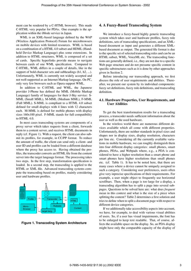 Fuzzy Rules for HTML Transcoding | PDF