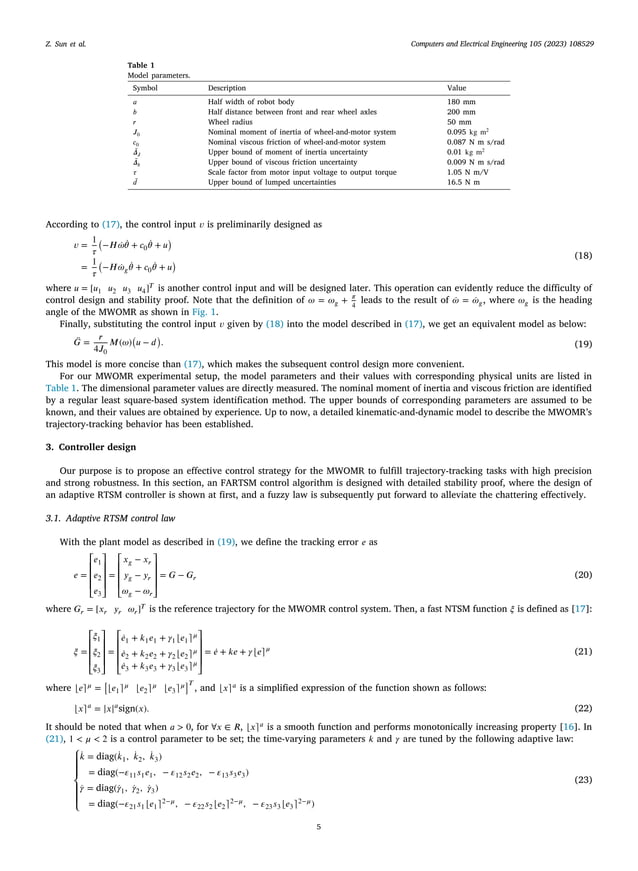 Fuzzy adaptive recursive terminal sliding mode control for an agricultural omnidirectional ...