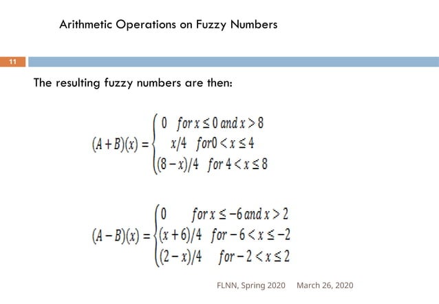 Fuzzy Arithmetic Operations Over Set Theory Ppt