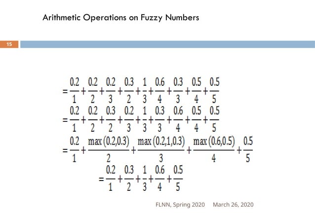 Fuzzy Arithmetic Operations Over Set Theory Ppt