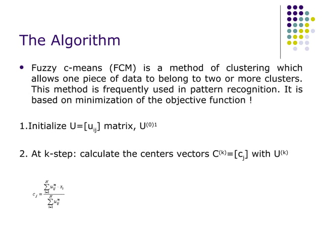 Fuzzy C Means Clustering For Image Segmentation Ppt 