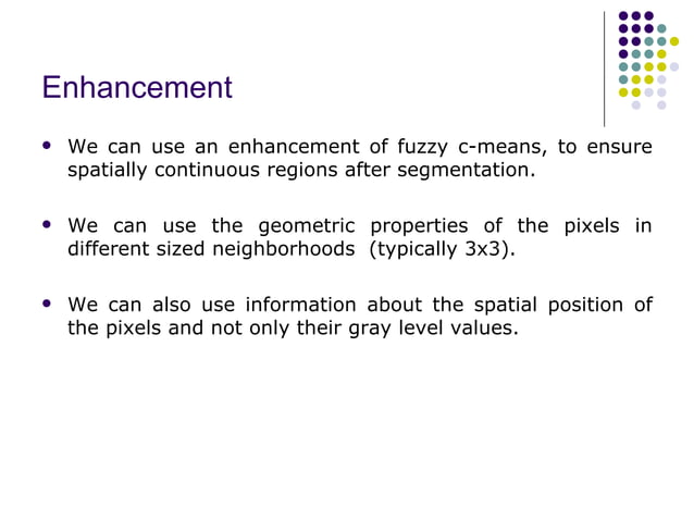 Fuzzy c-means clustering for image segmentation | PPT