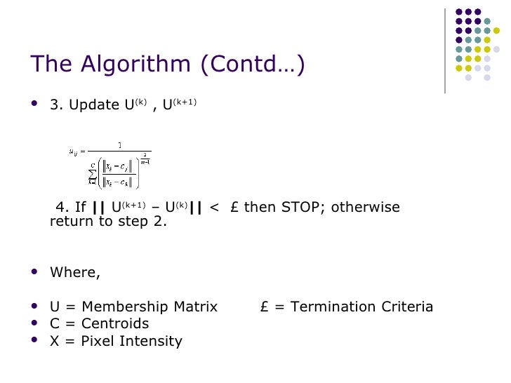 Fuzzy c-means clustering for image segmentation