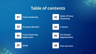 Fuzzy Clustering & Fuzzy Classification Method | PPTX
