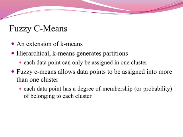 Fuzzy c means manual work | PPTX
