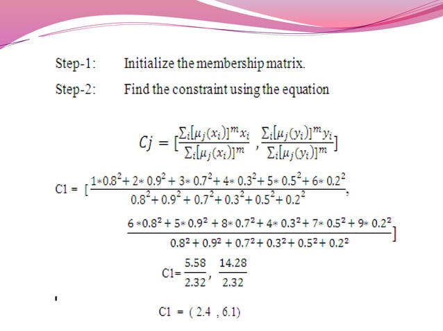 Fuzzy c means manual work | PPTX