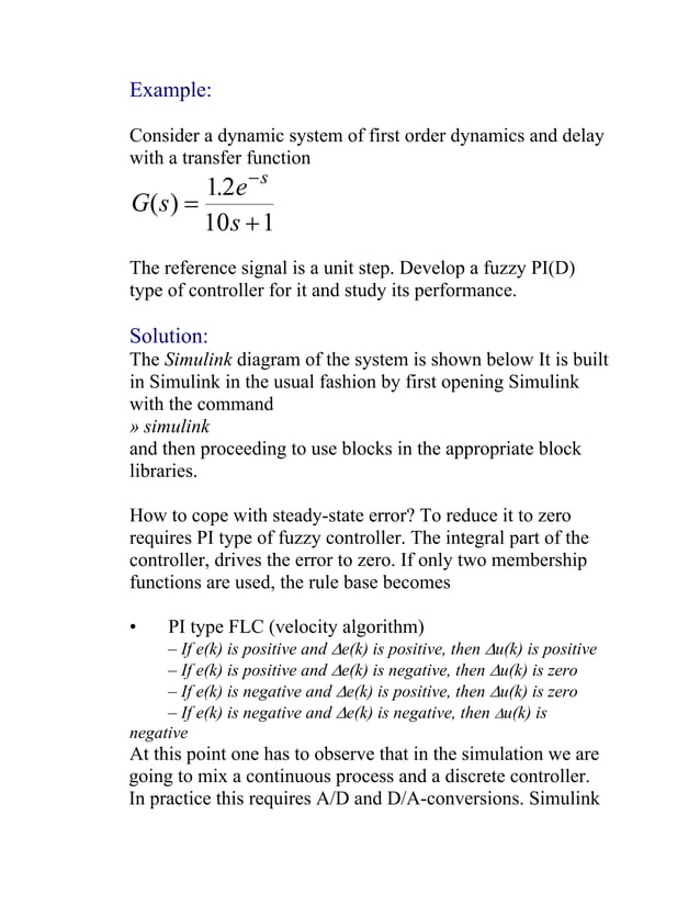 Fuzzy control design_tutorial | PDF