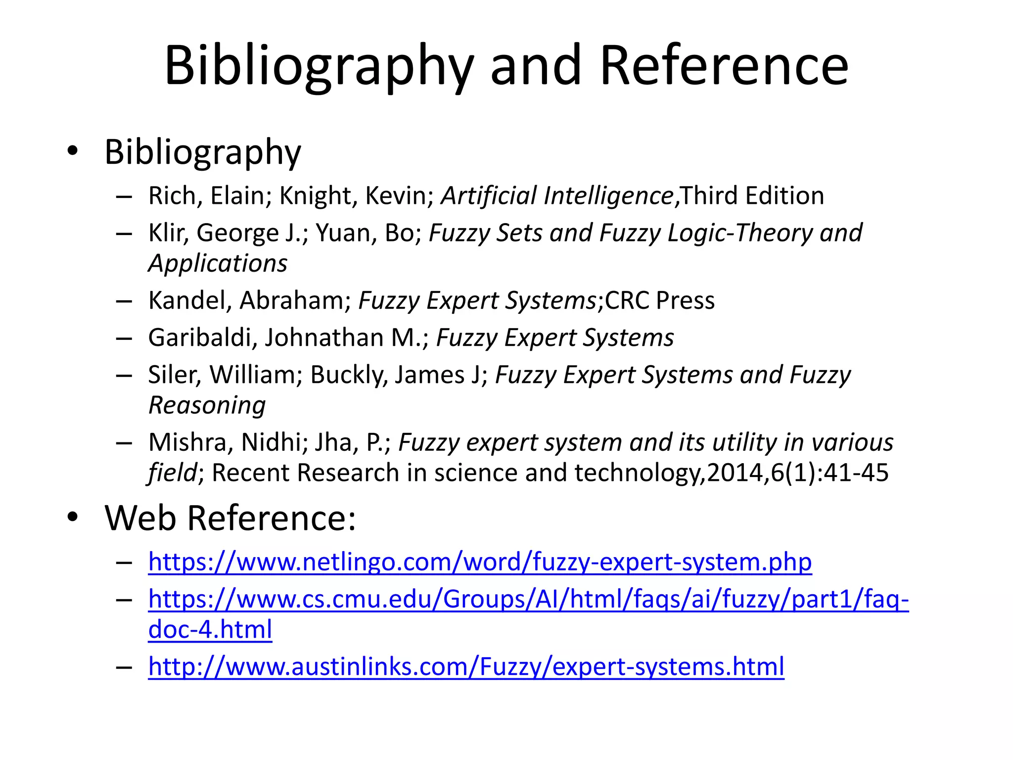 Fuzzy expert system | PPSX