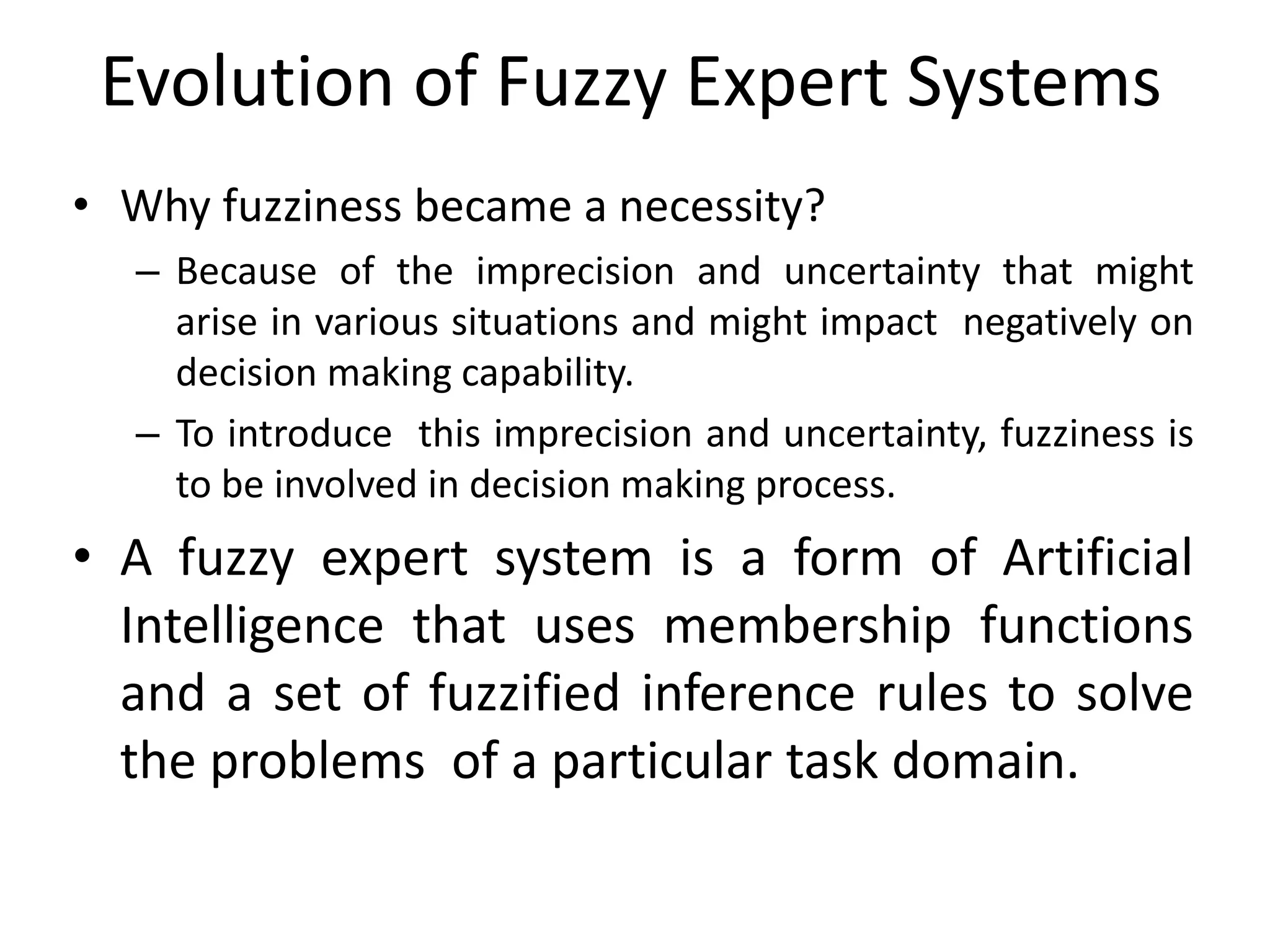 Fuzzy expert system | PPSX