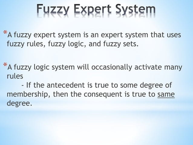FUZZY EXPERT SYSTEM.pptx | Artificial Intelligence | Technology & Computing