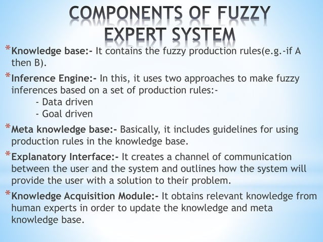 FUZZY EXPERT SYSTEM.pptx | Artificial Intelligence | Technology & Computing
