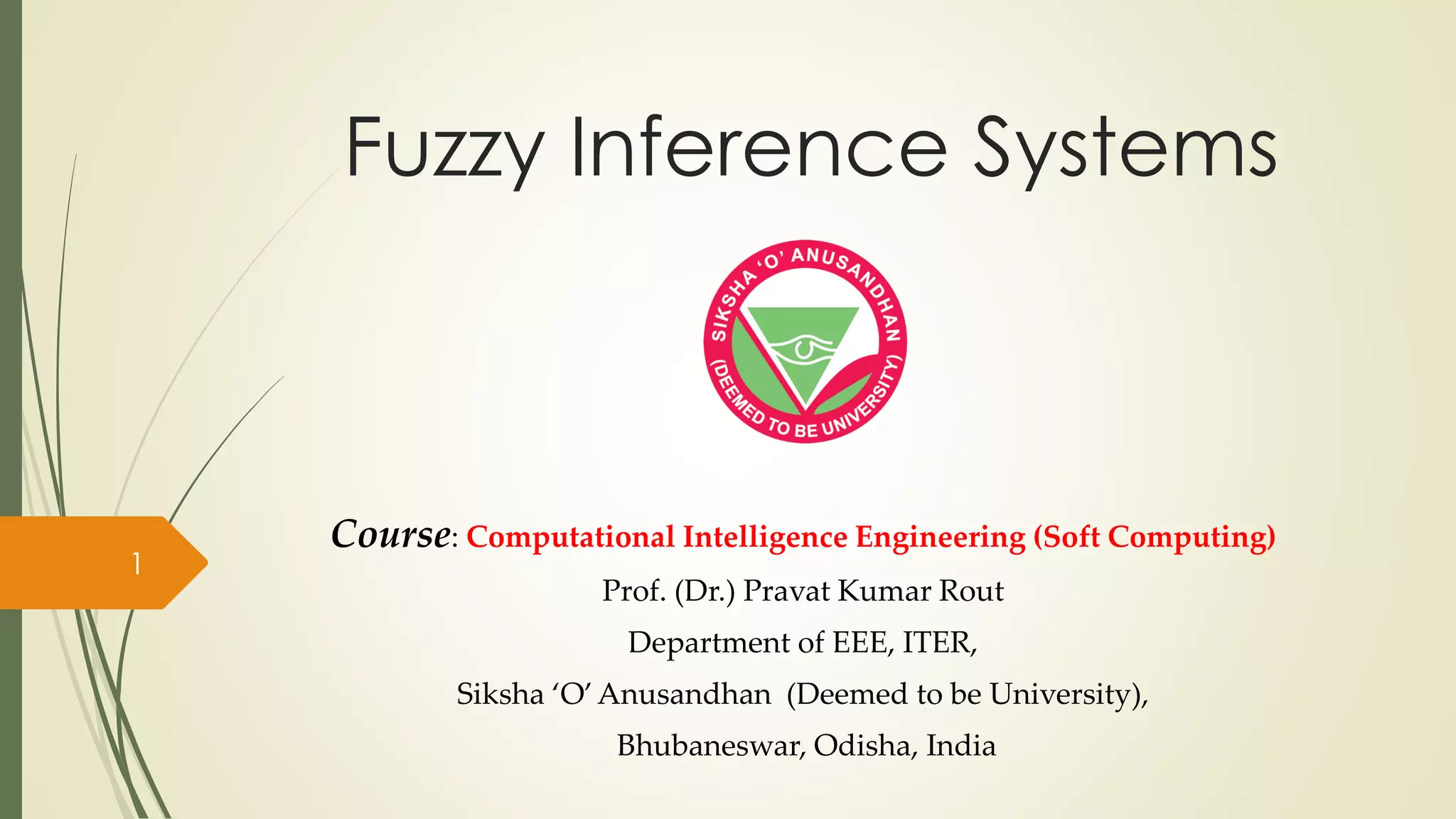 Fuzzy Inference Systems Ppt
