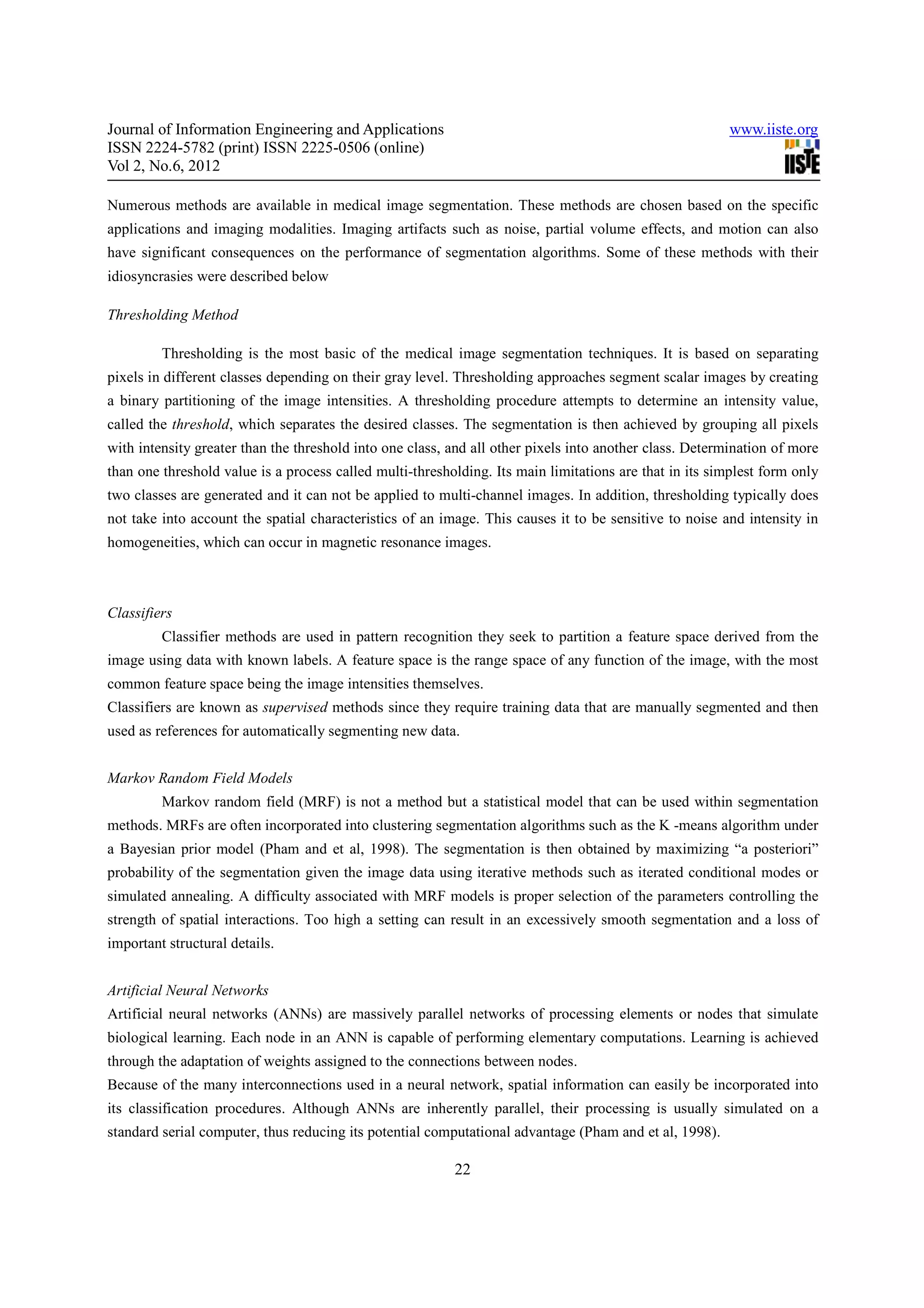 Fuzzy k c-means clustering algorithm for medical image | PDF