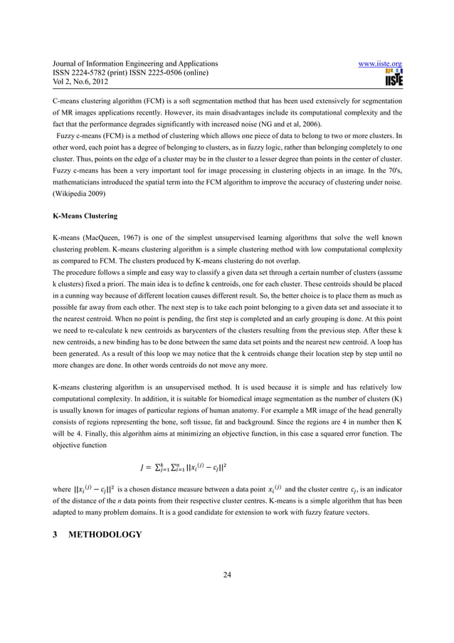 Fuzzy k c-means clustering algorithm for medical image | PDF