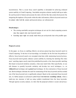 2014 IEEE DOTNET CLOUD COMPUTING PROJECT Fuzzy keyword search over | DOCX