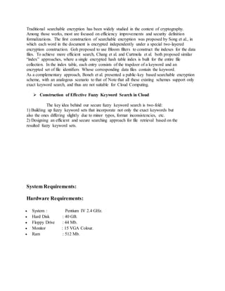 2014 IEEE DOTNET CLOUD COMPUTING PROJECT Fuzzy keyword search over | DOCX