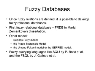 Fuzzy logic (1) | PPT | Databases | Computer Software and Applications