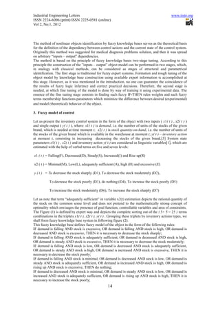 Fuzzy logic analysis based on inventory considering demand and stock quantity on hand | PDF