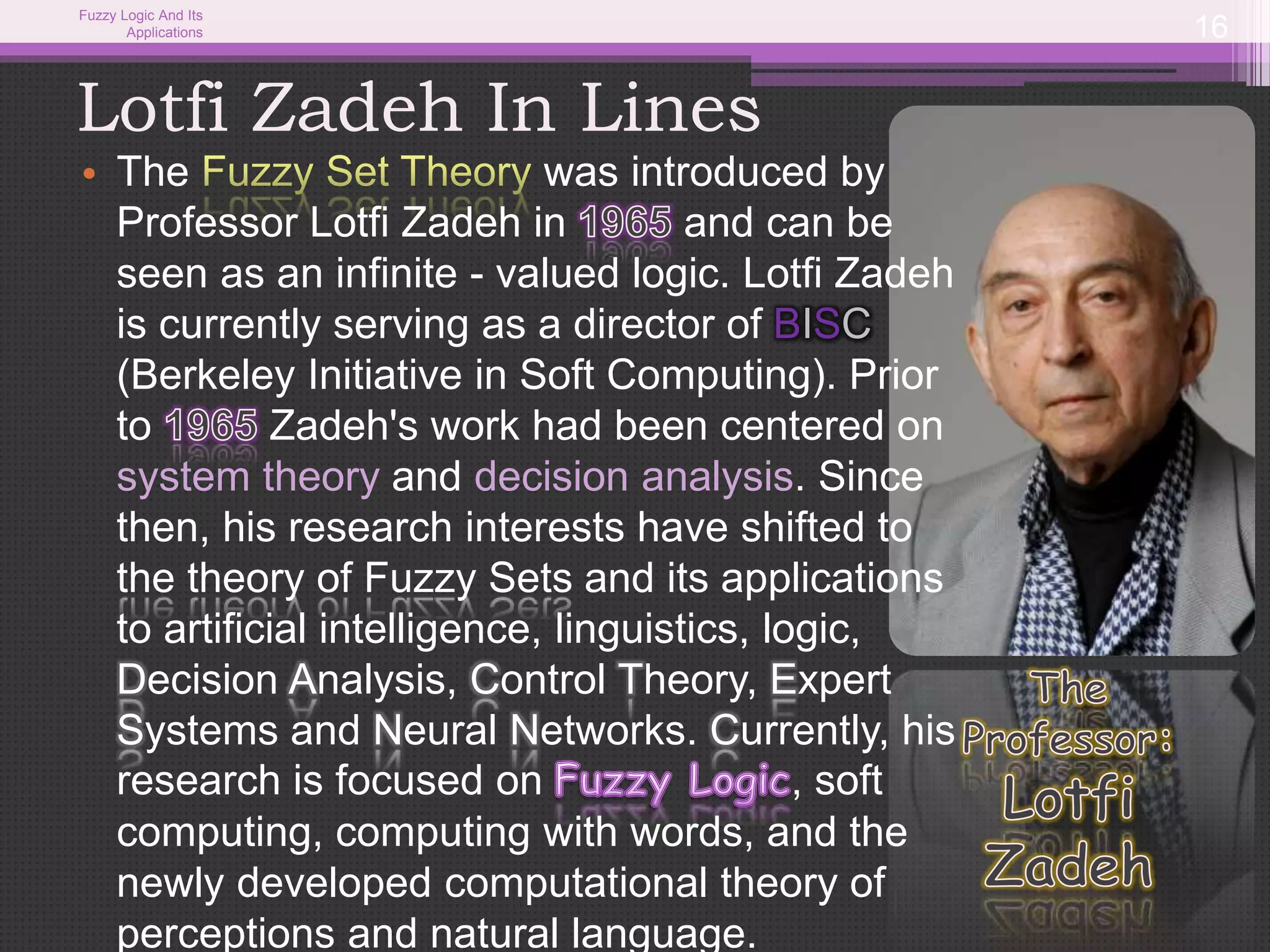 Fuzzy logic and its applications | PPTX