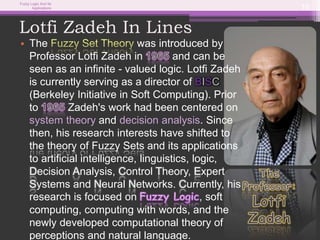 Fuzzy logic and its applications | PPTX