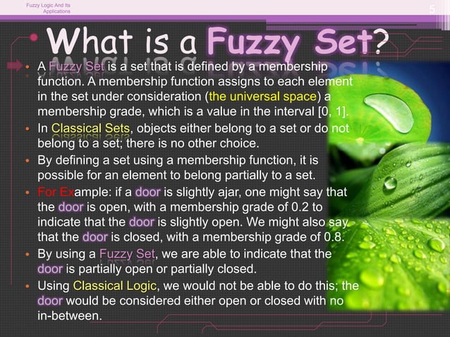 Fuzzy logic and its applications | PPTX | Programming Languages | Computing