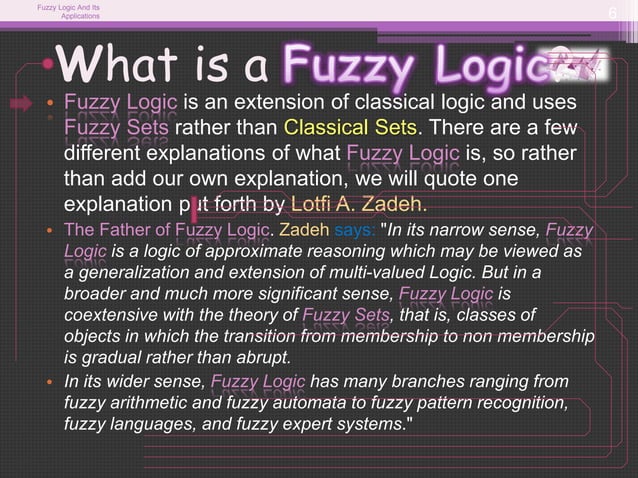 Fuzzy logic and its applications | PPTX | Programming Languages | Computing