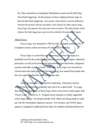 FUZZY LOGIC PROJECTS ABSTRACT:Fuzzy logic based differential relay for power transformer ...