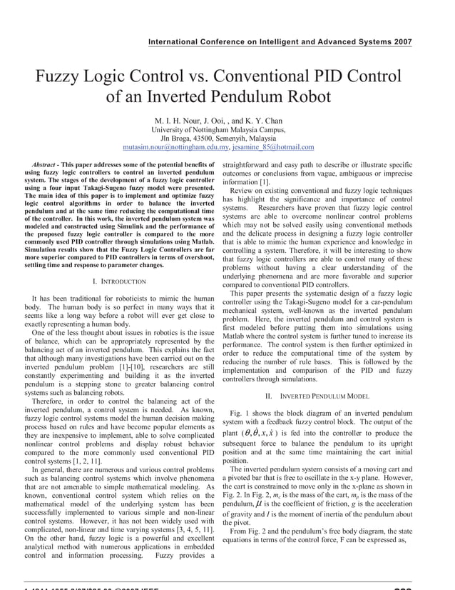 Fuzzy logic control vs. conventional pid | PDF