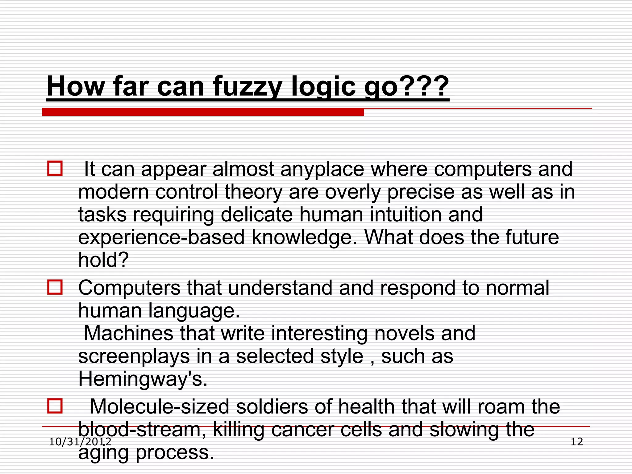 Fuzzy logic and neural networks | PPTX