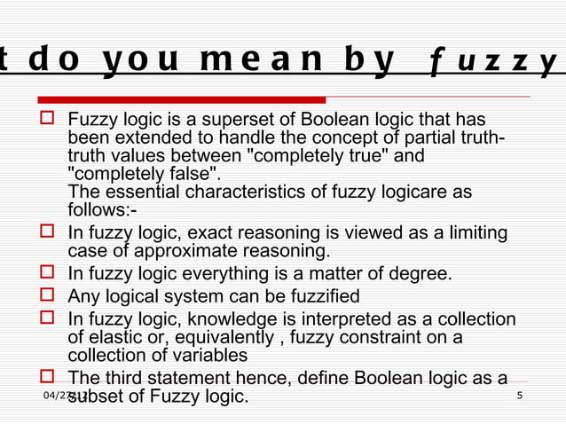 Fuzzy logic ppt | PPT | Programming Languages | Computing