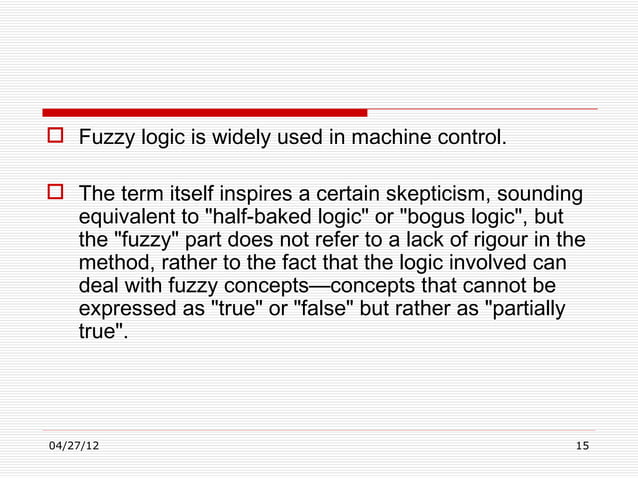 Fuzzy logic ppt