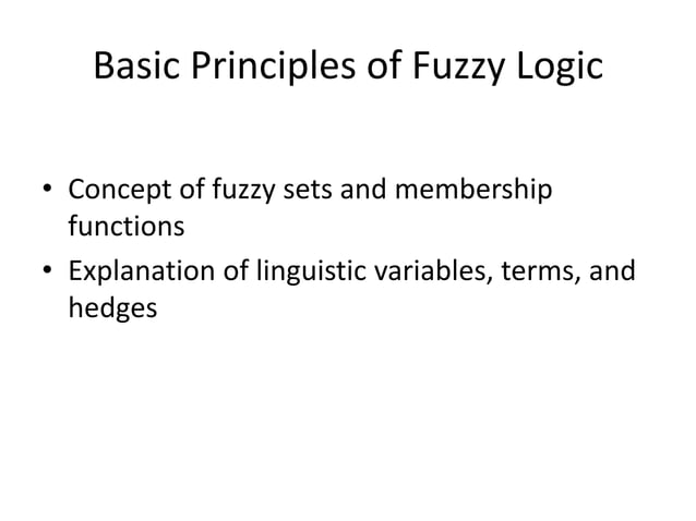 Fuzzy_Logic_Presentation outlines the presentation structure | PPT