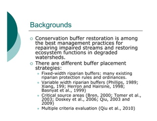 Fuzzy multiple criteria evaluation of conservation buffer placement | PPT