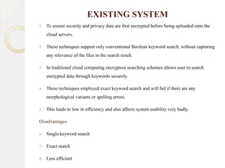 Fuzzy keyword search over encrypted data in cloud computing presentation | PPT