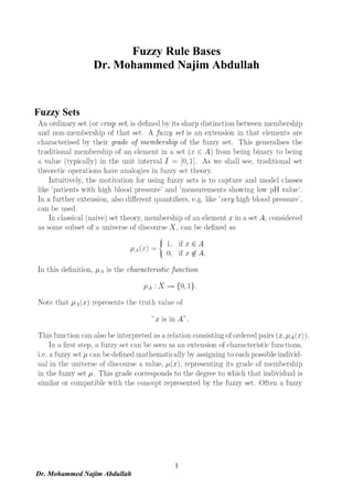 Fuzzy rule bases | DOC