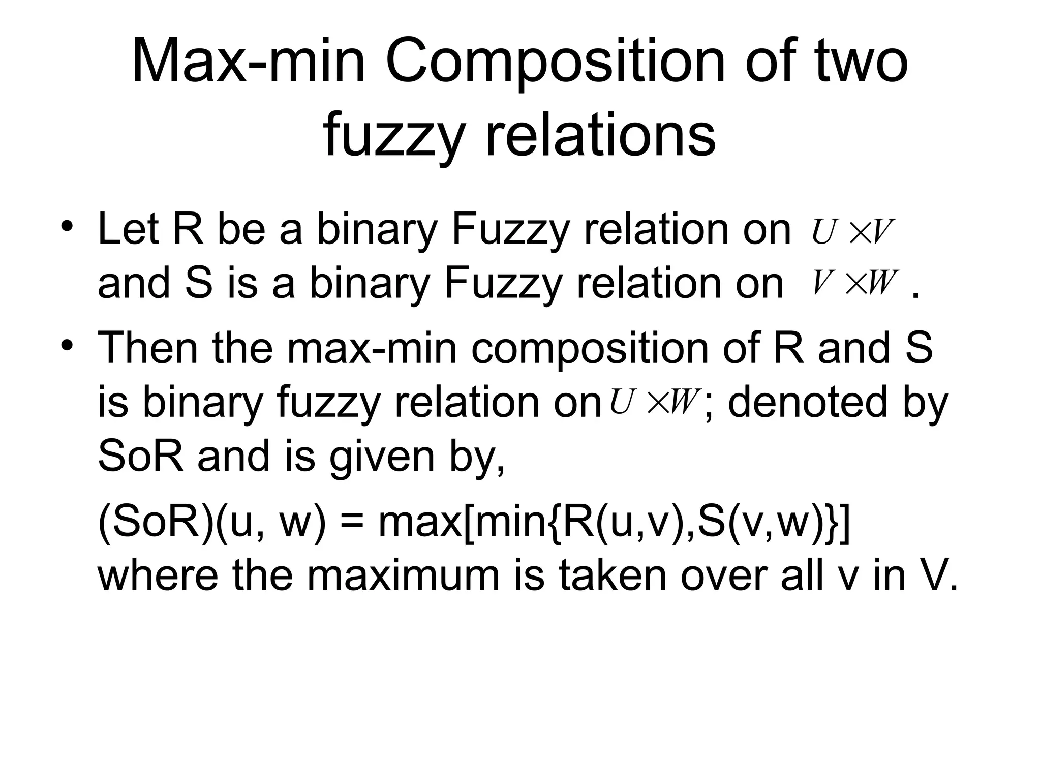 Fuzzy Sets and Fuzzy Relations note in AI course | PPT