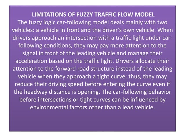 Fuzzy Microscopic Traffic Flow Model Pptx Auto Safety Automotive