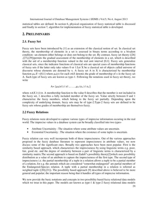 FUZZY STATISTICAL DATABASE AND ITS PHYSICAL ORGANIZATION | PDF